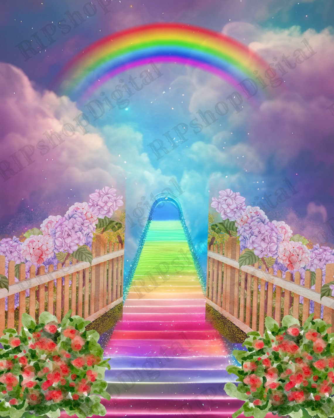 Rainbow Bridge Background, Dog Rainbow Bridge PNG, Stairway to Heaven ...