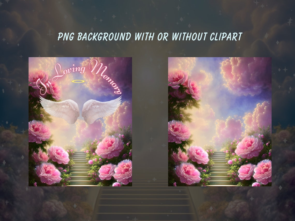 İn Loving Memory PNG, Pink Funeral Gifts, Blue Sky Background, Heaven ...