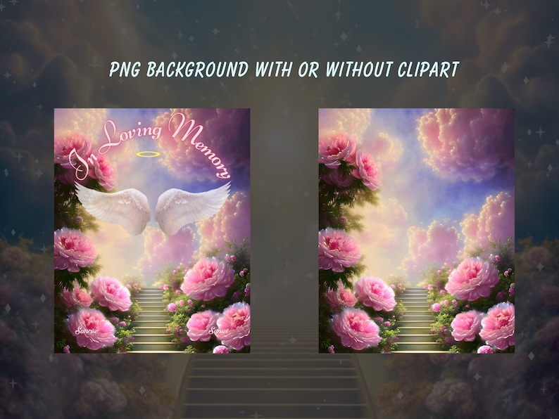 İn Loving Memory PNG, Pink Funeral Gifts, Blue Sky Background, Heaven ...