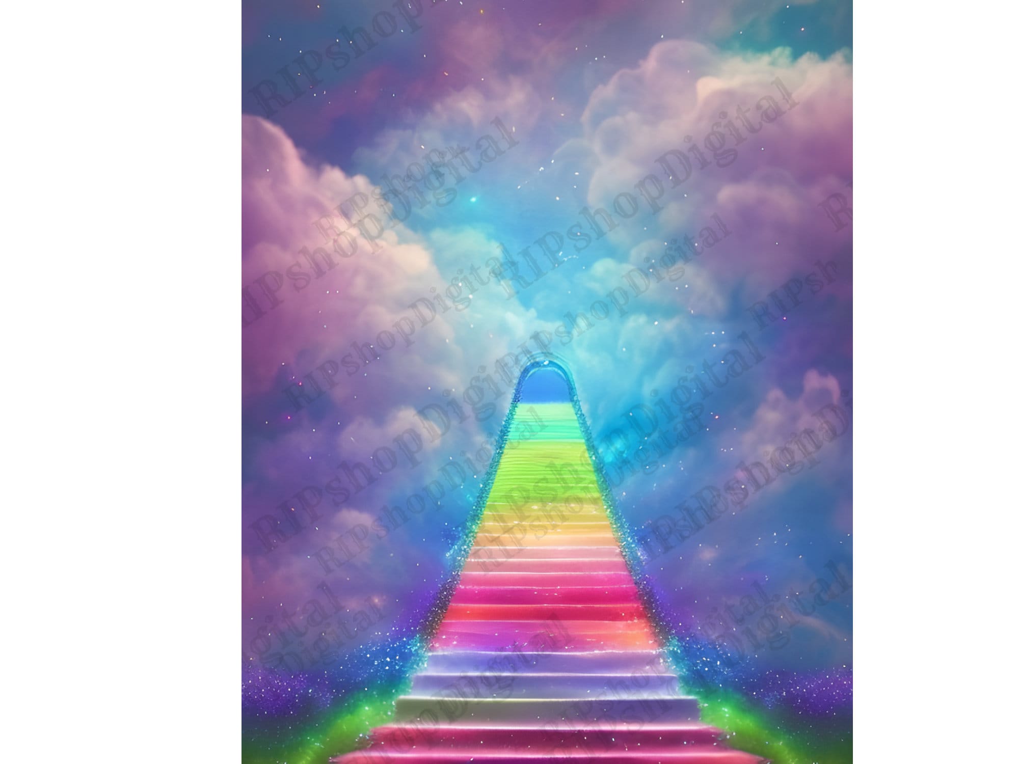 Rainbow Bridge Background, Dog Rainbow Bridge PNG, Stairway to Heaven ...