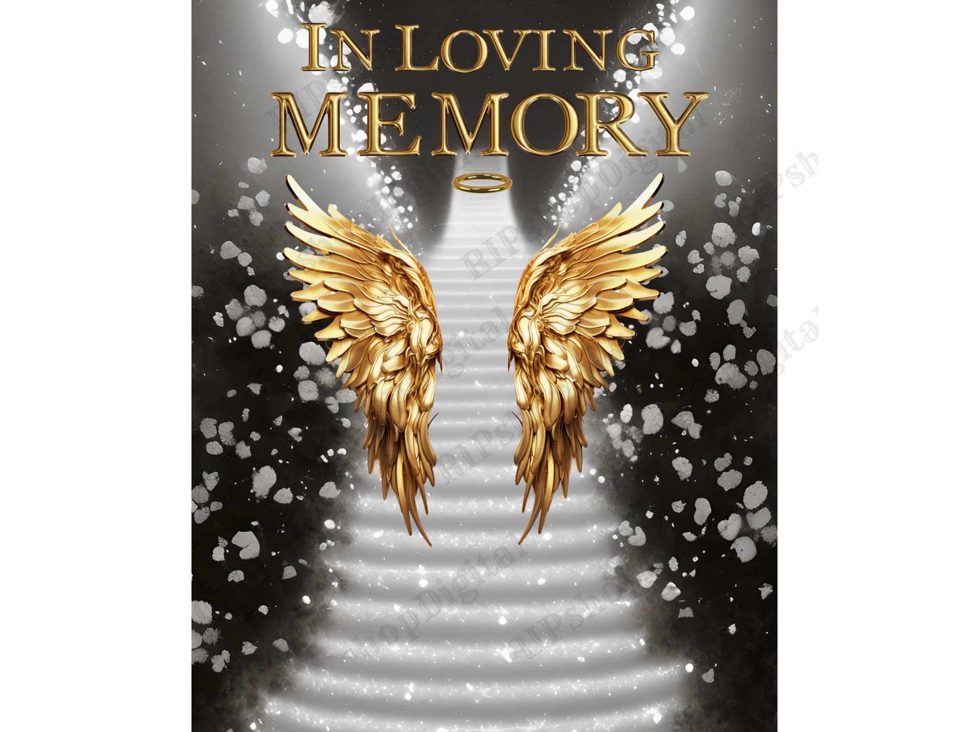 In Loving Memory PNG, Black Heaven's Stairway Memorial Background for ...