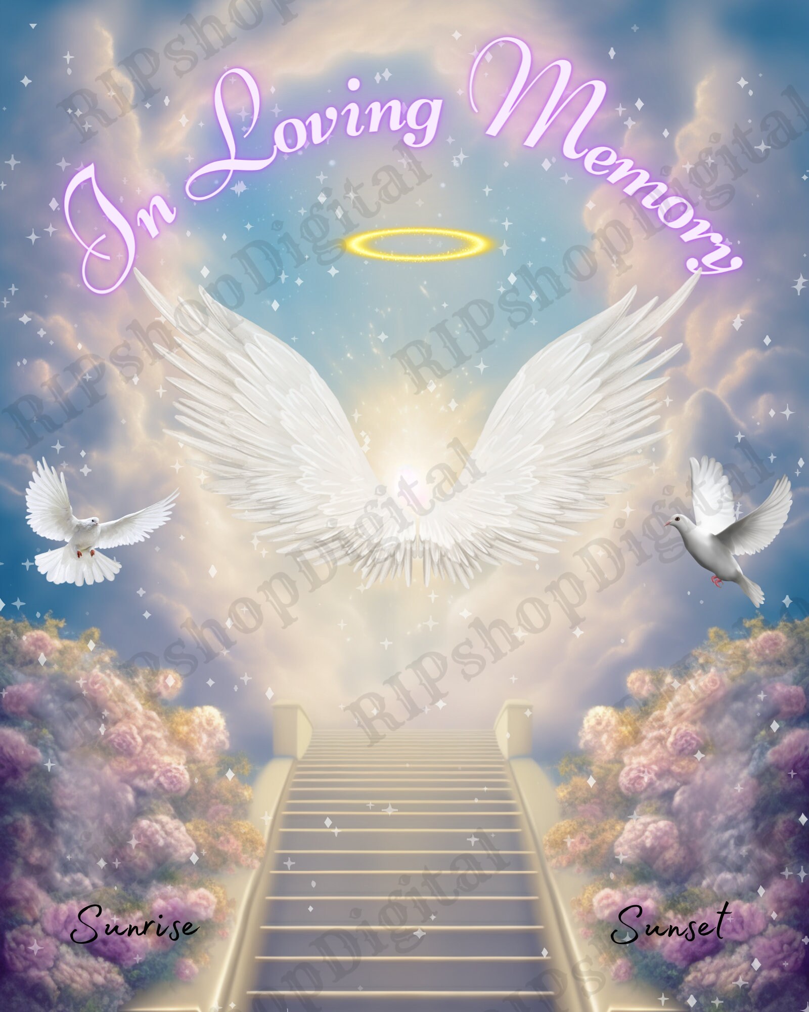 İn Loving Memory PNG, Blue Sky Background, Heaven Gate Stairway ...