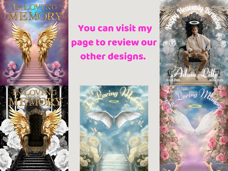 Gold in Loving Memory PNG, Pink Gold Heaven's Stairway Memorial ...