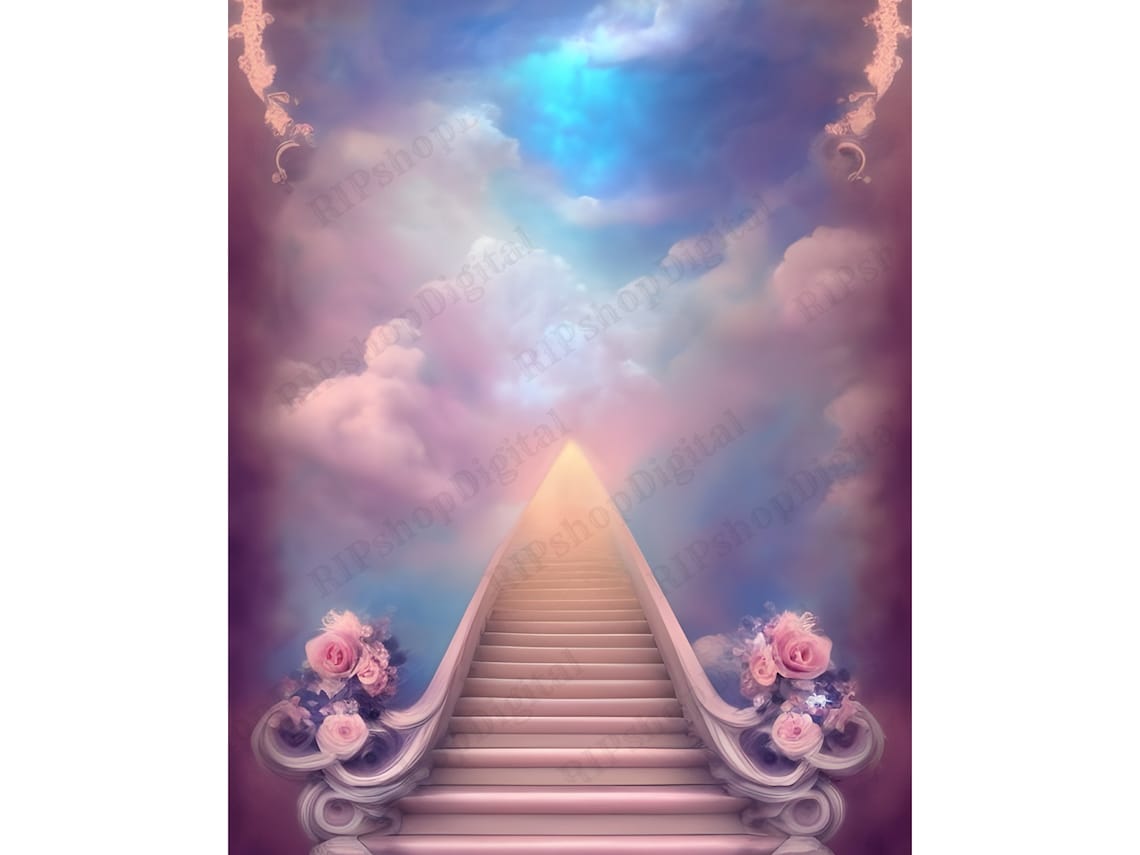 Gold in Loving Memory PNG, Pink Gold Heaven's Stairway Memorial ...