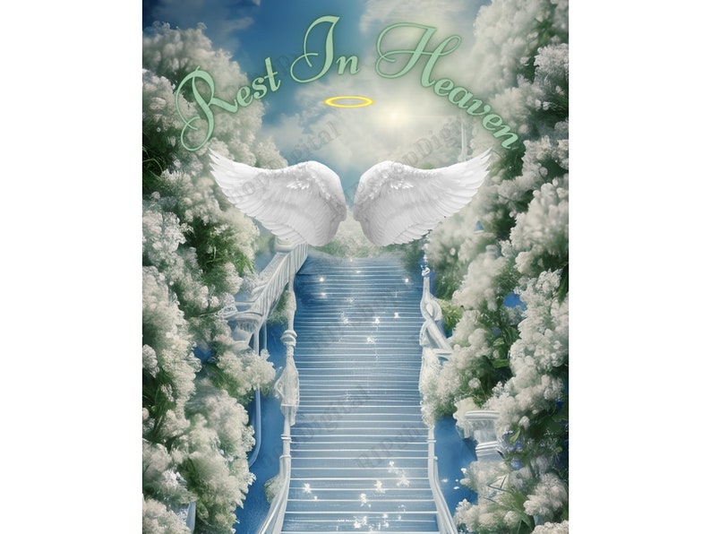 Rest in Heaven Png, Blue Sky Heaven Gate Memorial Background, Funeral ...