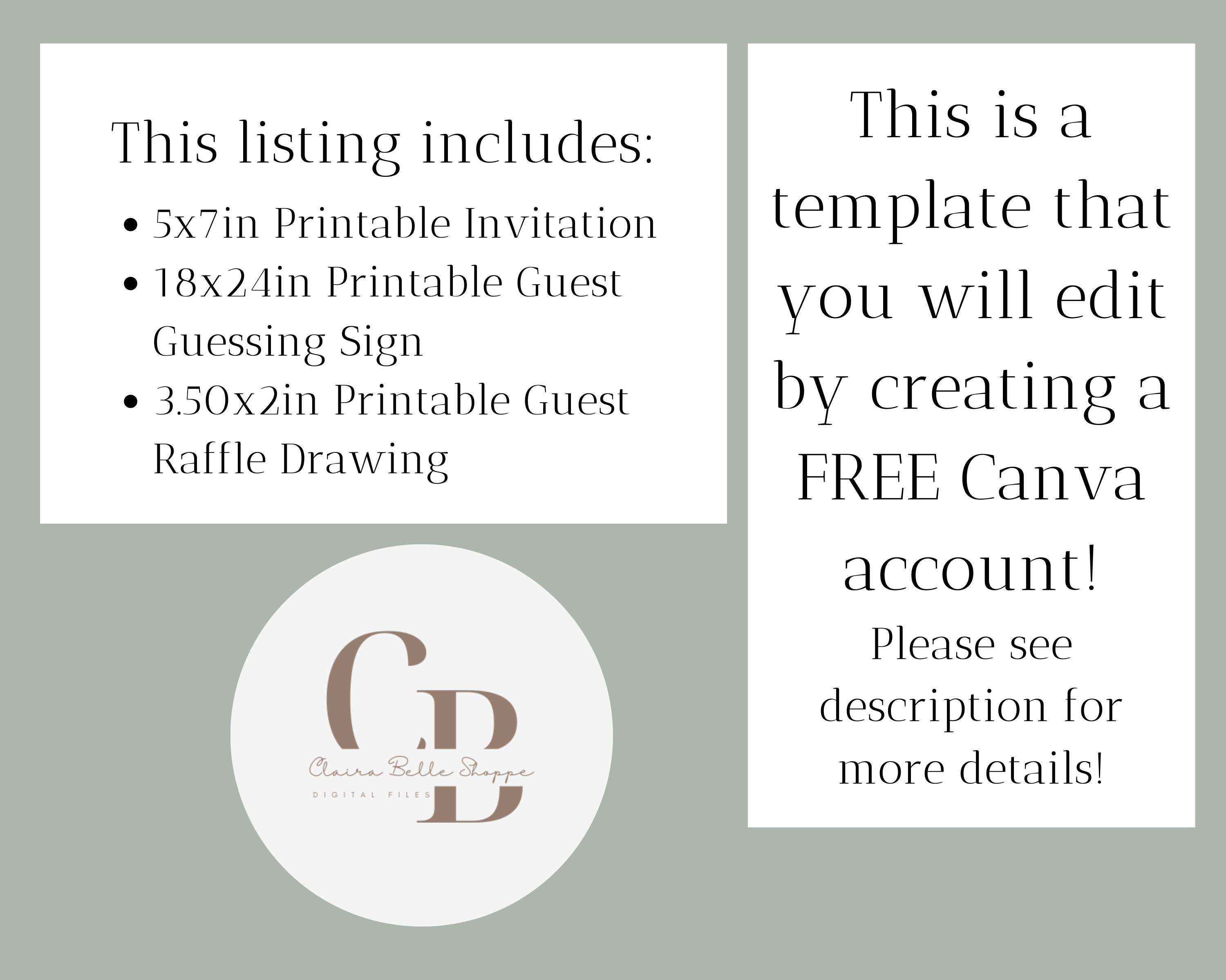 Boots or Bows? Gender Reveal Bundle. Invitation, Guest Guessing, Raffle ...