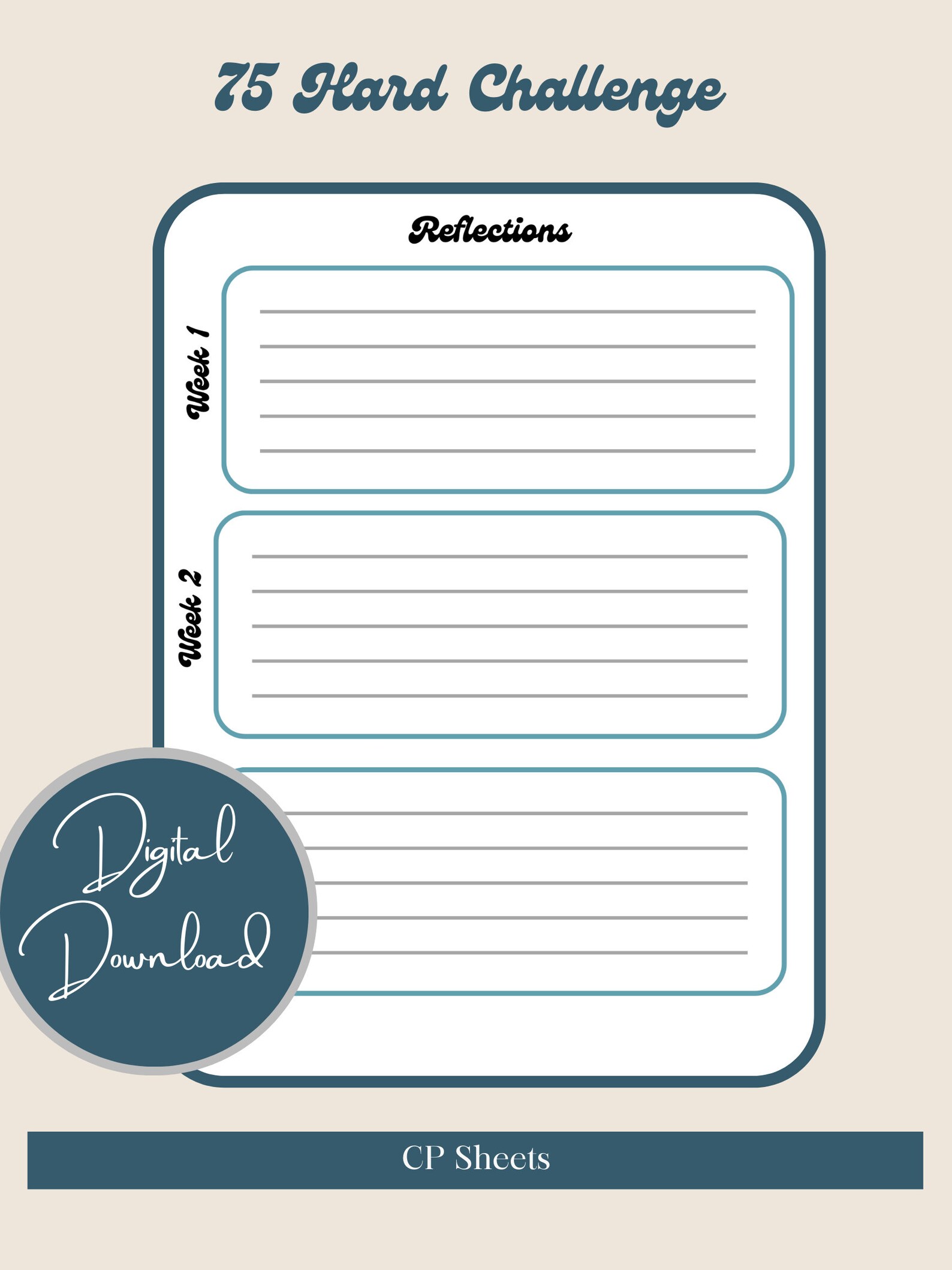 75 Hard Challenge, Printable 75 Hard Tracker, Habit Tracker, Progress ...