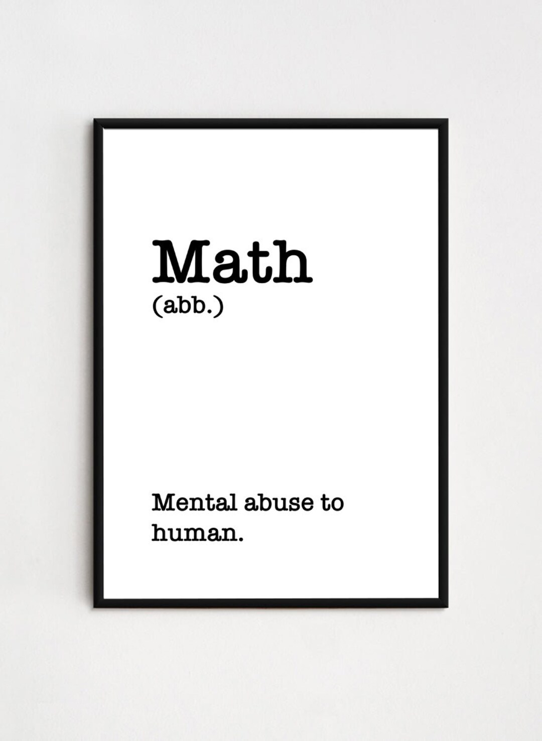 Math Definition Print Poster - Etsy