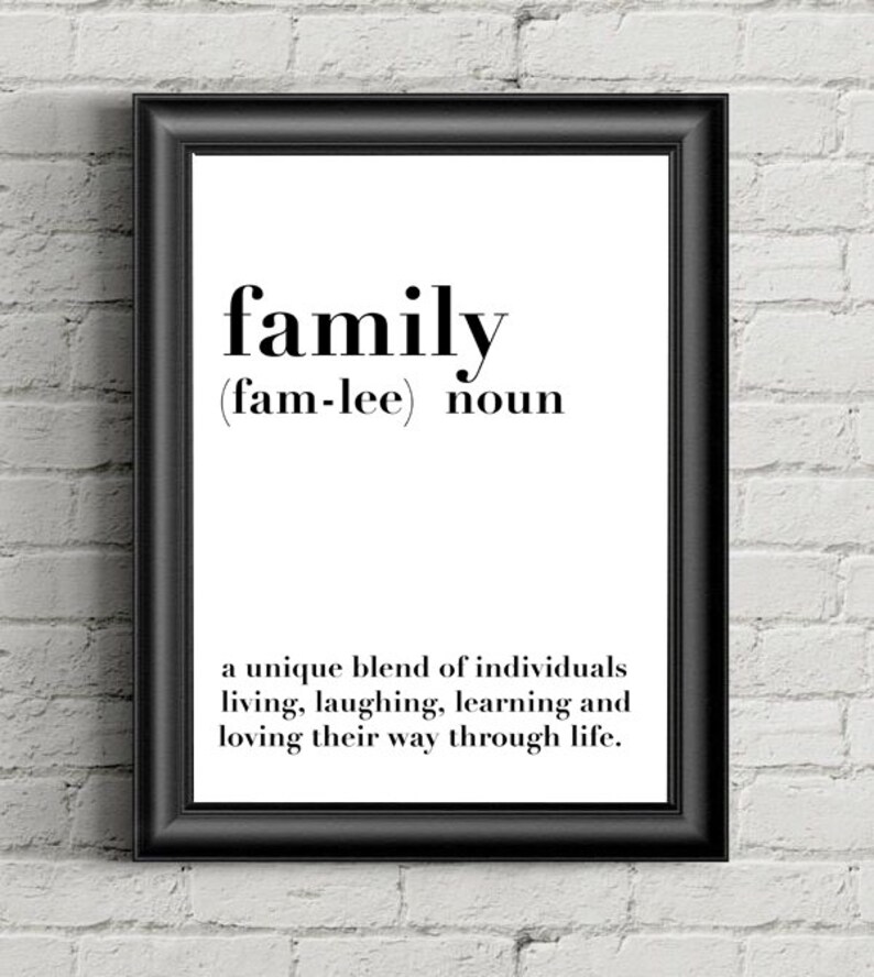Family Definition Print Poster Definitions 5 Sizes - Etsy