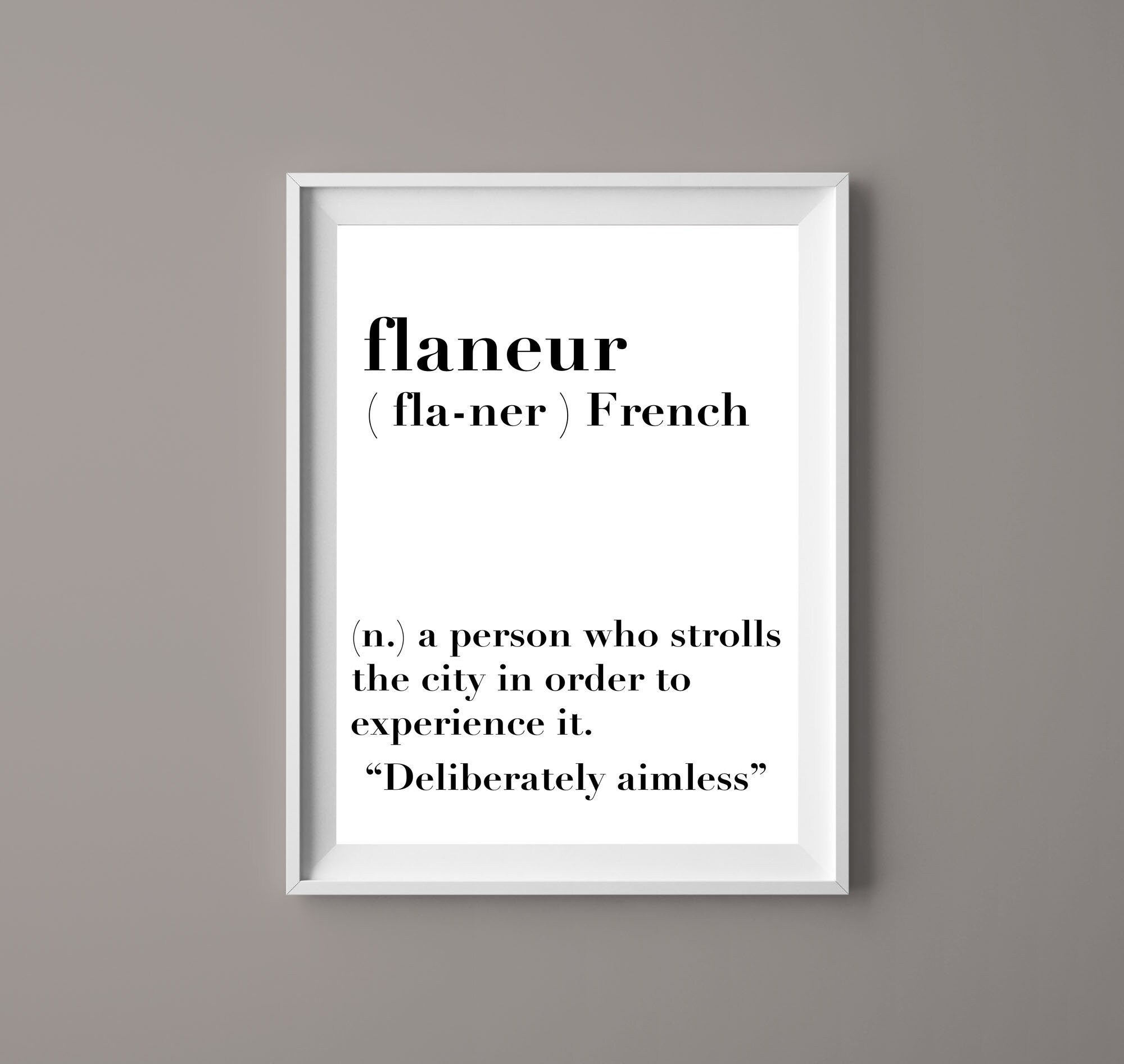 Flaneur Definition Print Poster Definitions 5 Sizes | Etsy UK