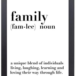 Family Definition Print Poster Definitions - Etsy