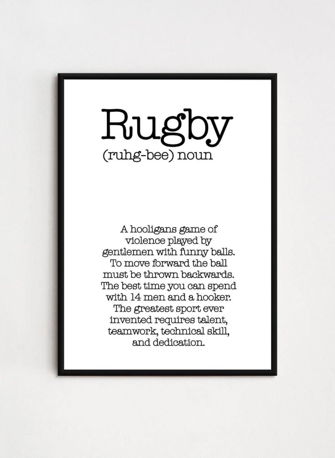 Rugby Definition Print Poster - Etsy