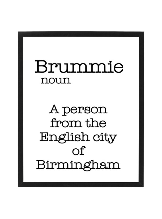 Brummie Definition Print Poster Birmingham 5 Größen - Etsy.de