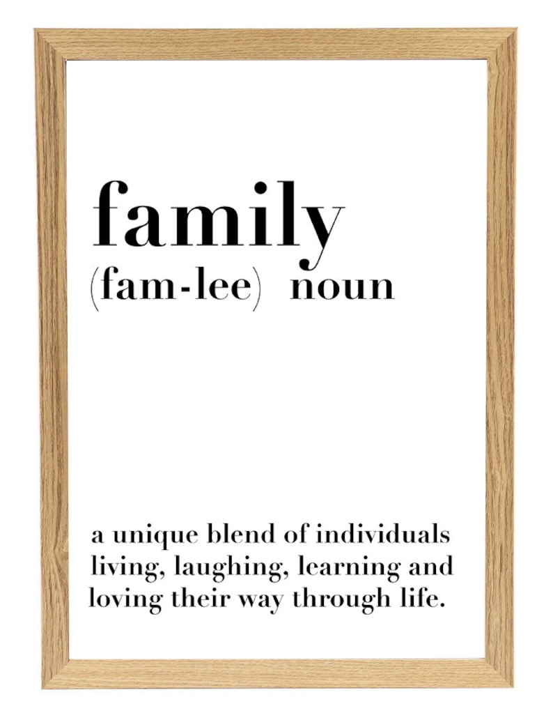 Family Definition Print Poster Definitions 5 Sizes - Etsy