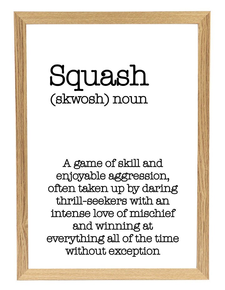 Squash Definition Print Poster Sport Definition 5 Sizes - Etsy UK