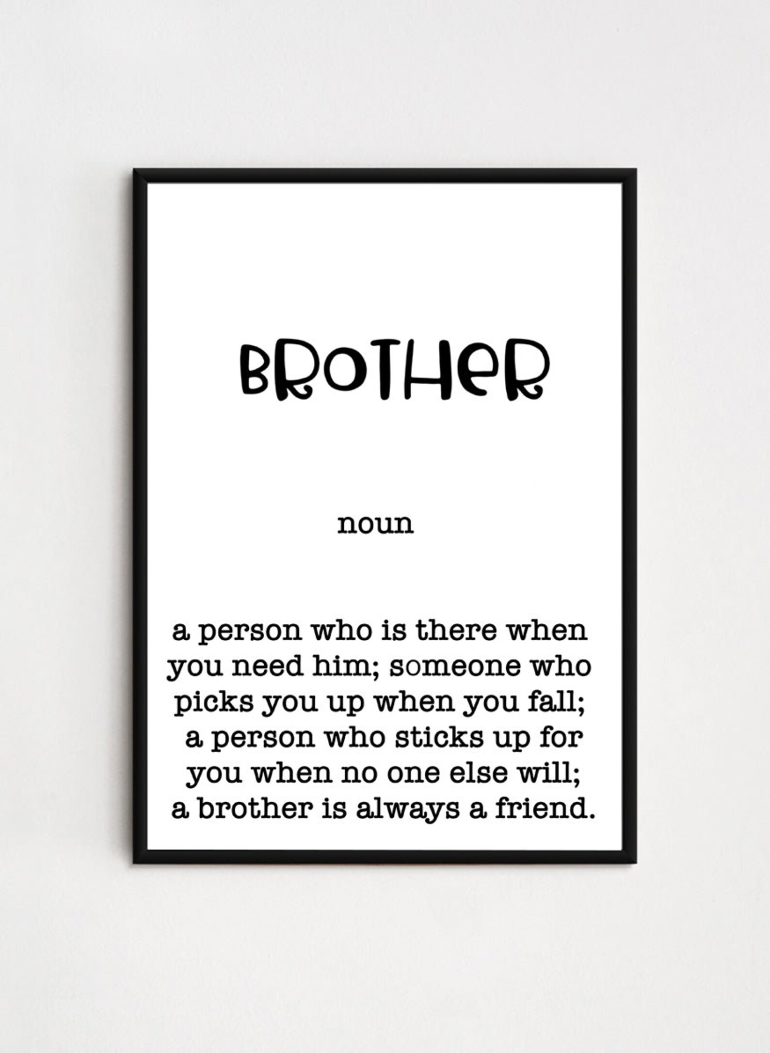 Brother Definition Print Poster 5 Sizes Available | Etsy