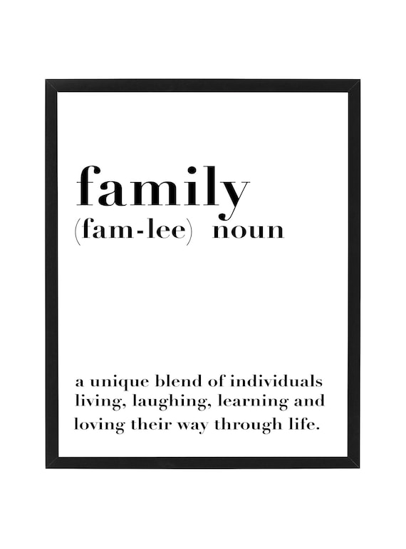 Family Definition Print Poster Definitions 5 Sizes | Etsy