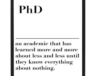 Phd Definition Print - Etsy