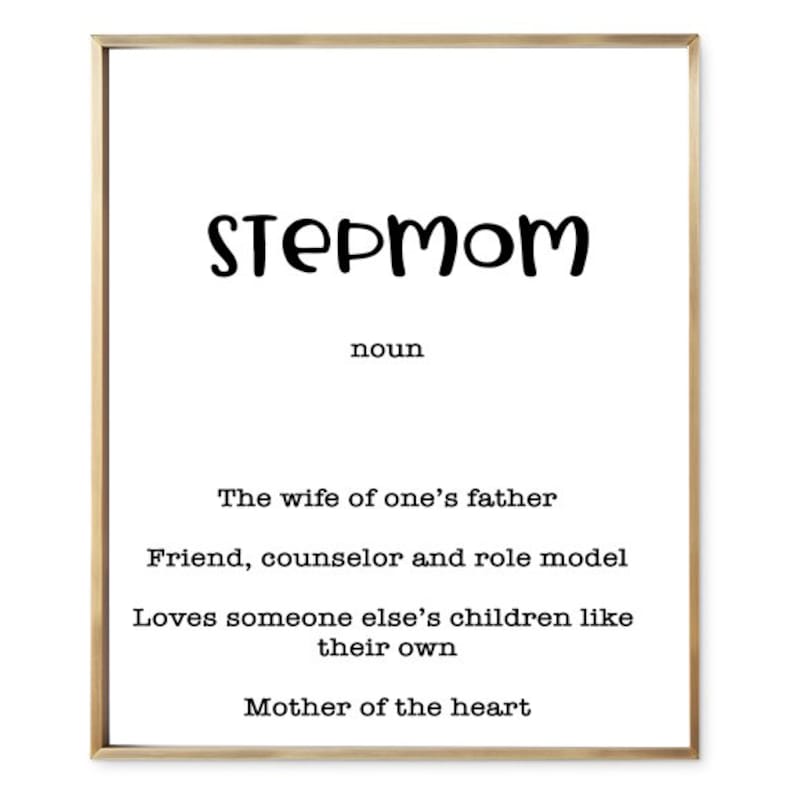 Stepmom Definition Print Poster 5 Sizes Available Etsy Australia