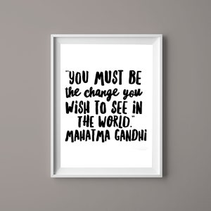 Mahatma Gandhi Print Poster Wall Art Interior - Etsy UK