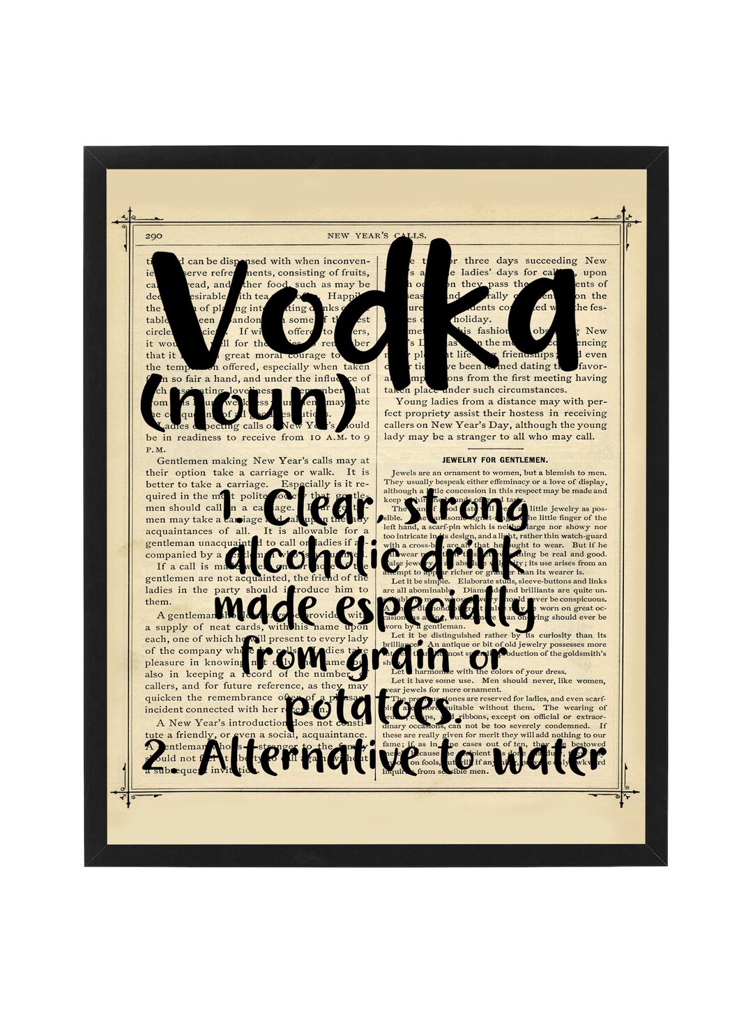 Vodka Definition Poster Print - Etsy