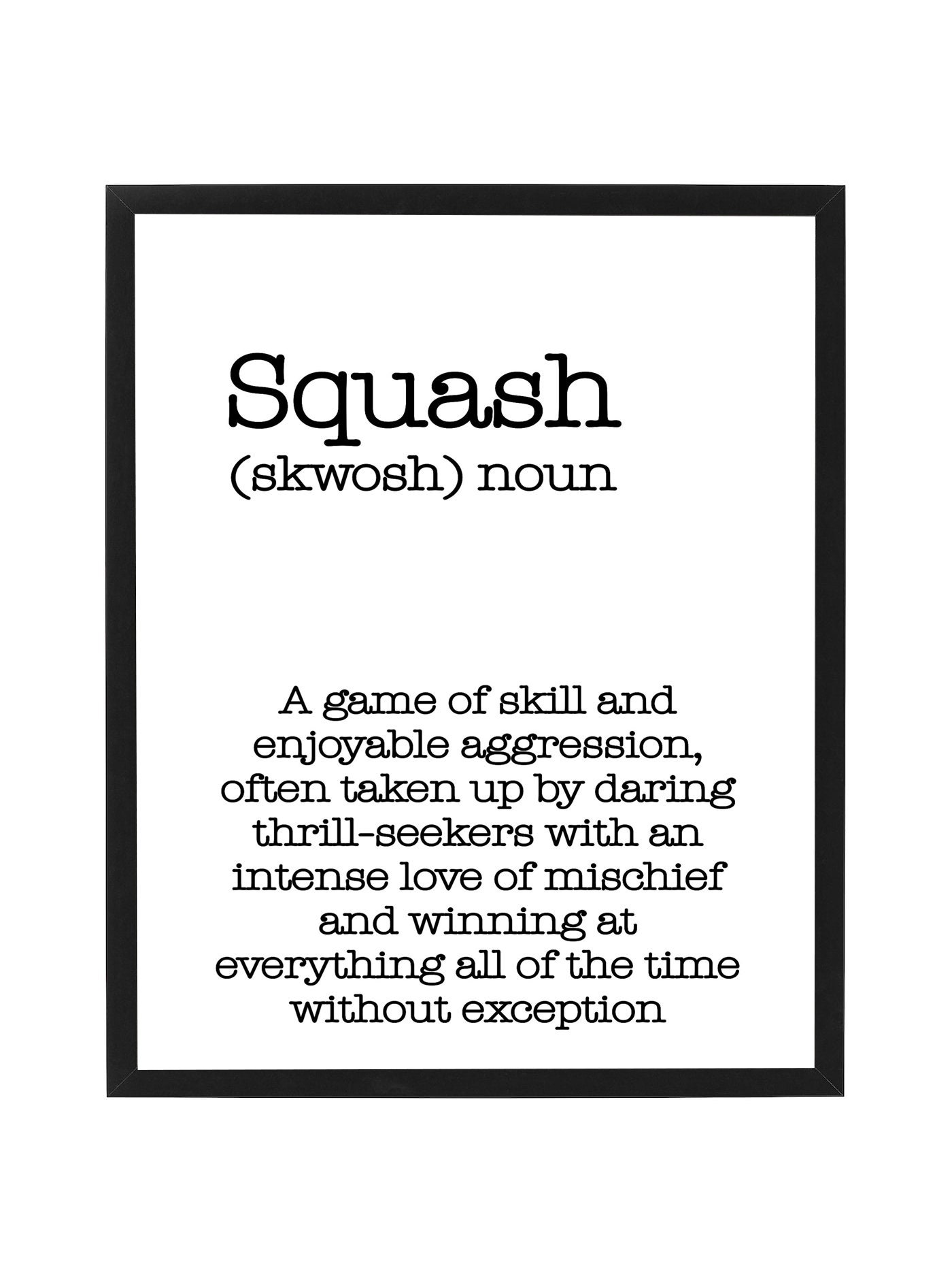 Squash Definition Print Poster Sport Definition 5 Sizes - Etsy UK