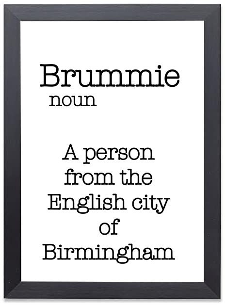 Brummie Definition Print Poster Birmingham 5 Sizes | Etsy