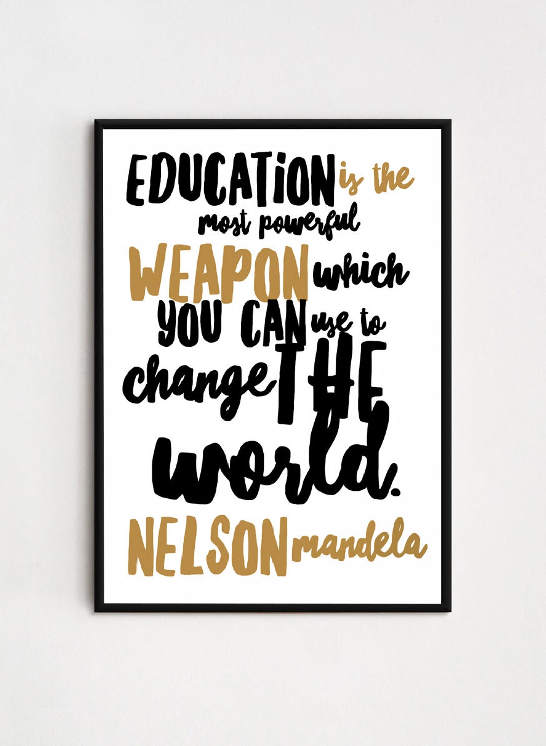 Nelson Mandela Quote Poster Print Education - Etsy