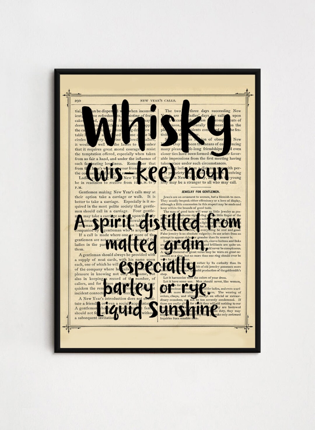Whiskey Definition Poster Print - Etsy