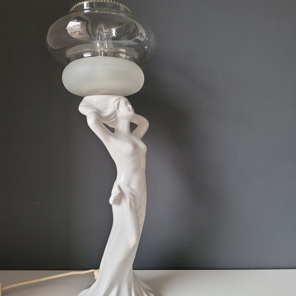 Ceramic Art Deco Lady Table Lamp - Etsy