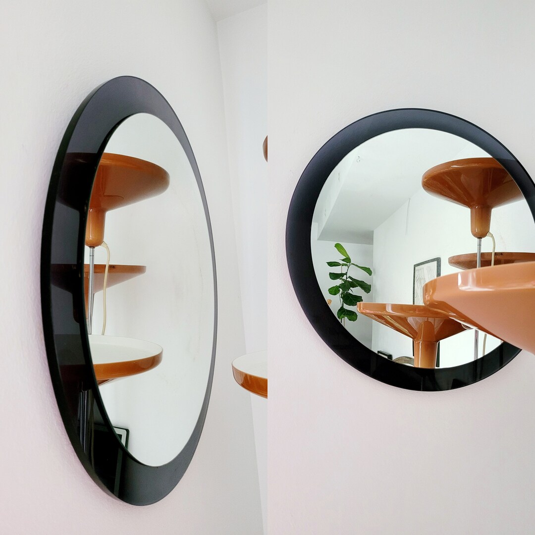 Vintage Smoked Glass Mirror, Mid Century Mirror, Retro Mirror, Brown ...