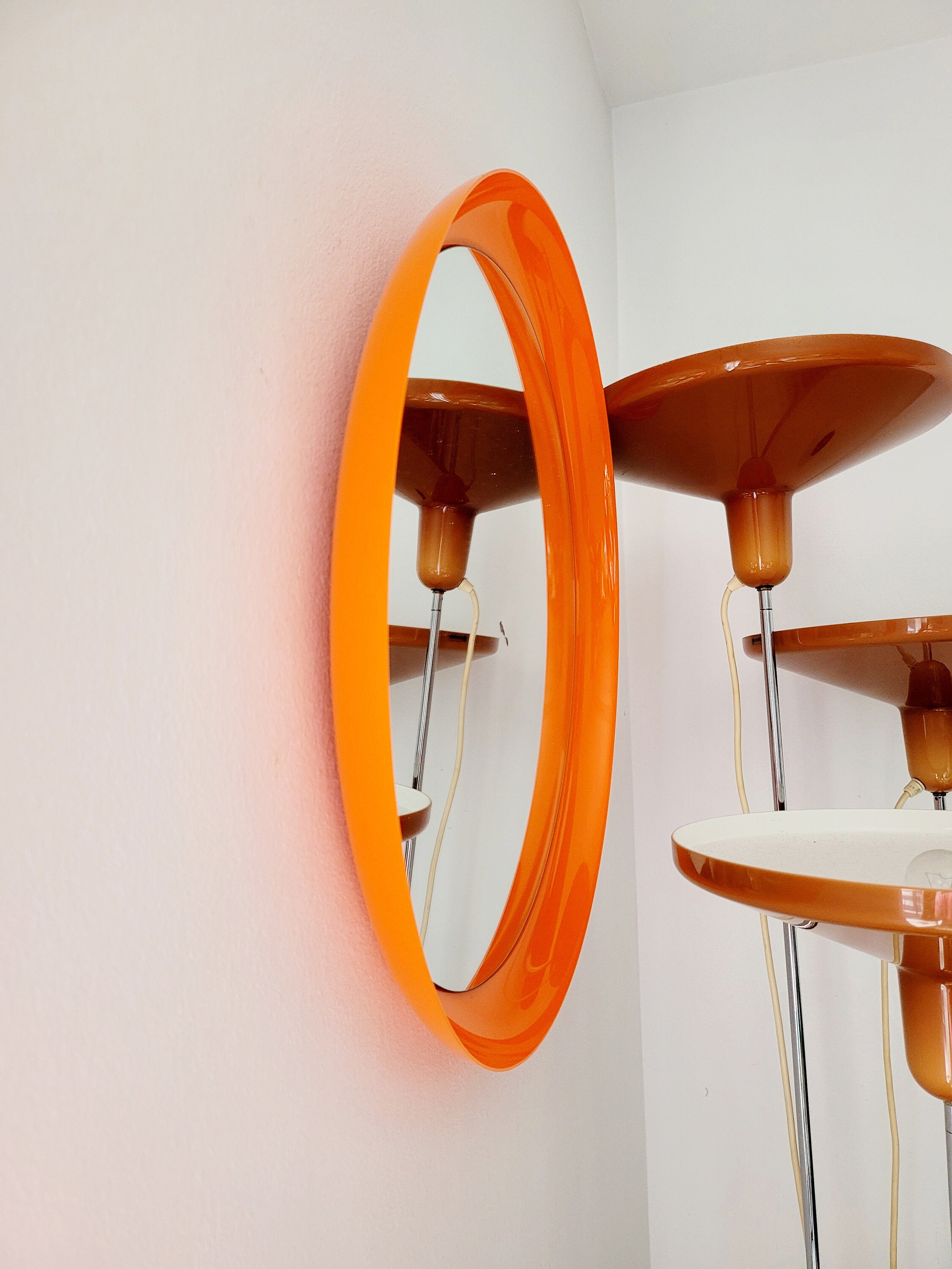 Large Orange Plastic Mirror Space Age Mirror Mid Century - Etsy