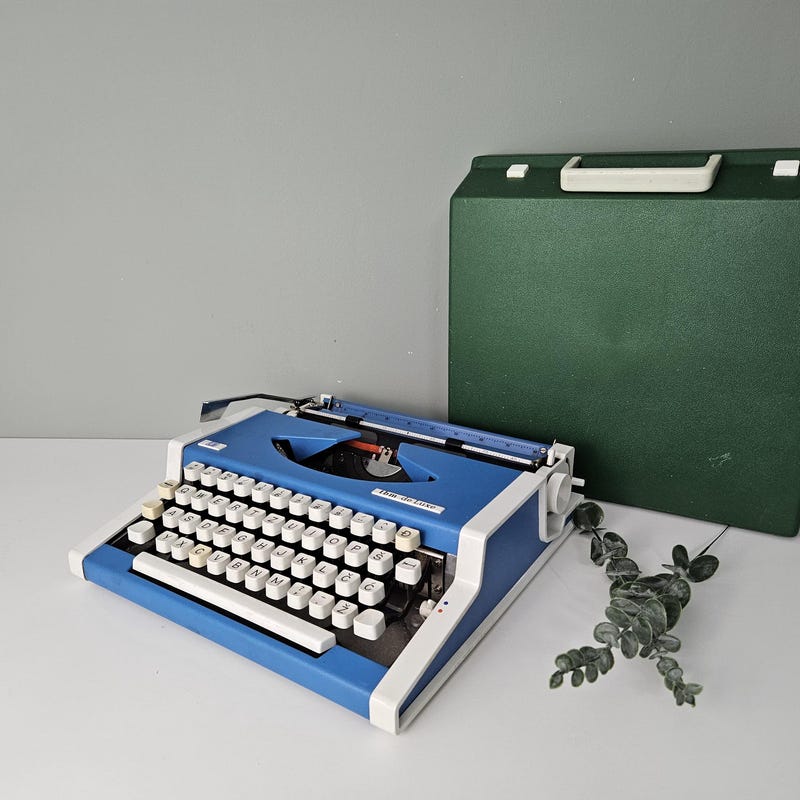 Blue Typewriter - Etsy