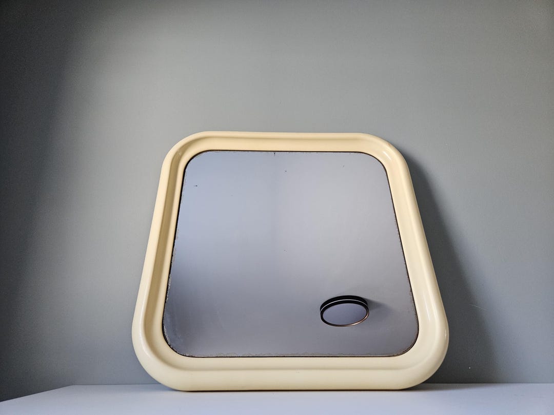 Space Age Mirror, Vintage Plastic Mirror, Beige Mirror, Retro Mirror ...