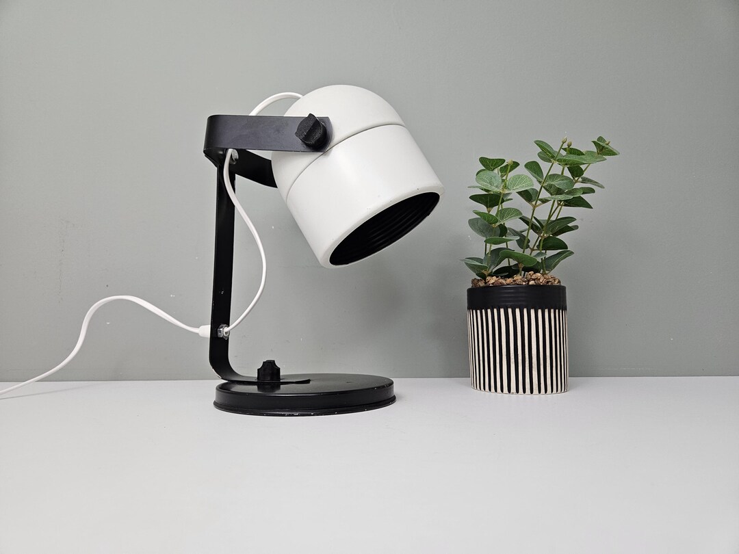 Vintage Industrial Table Lamp, Office Lap, Metal Desk Lamp, White Table ...