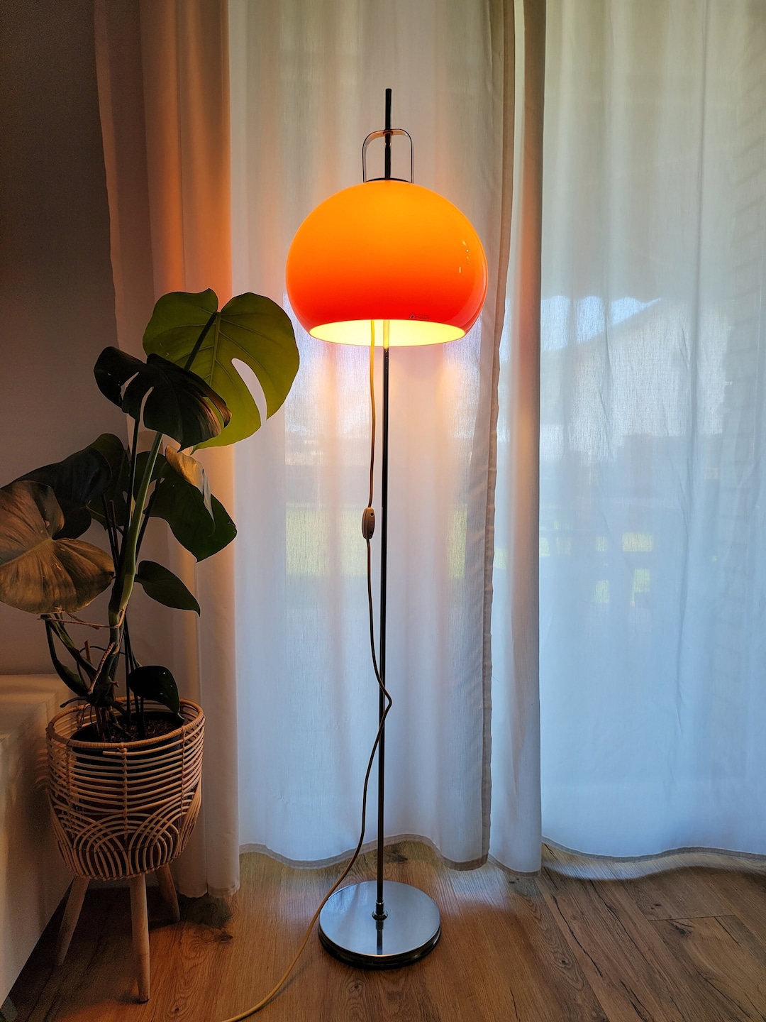 Rare Mid Century Modern Mushroom Lamp Meblo for Guzzini - Etsy