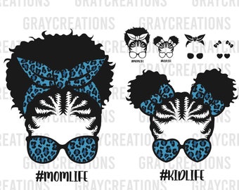 Momlife and Kidlife Bundle Svg / Cornrows Afro Bun Svg - Etsy