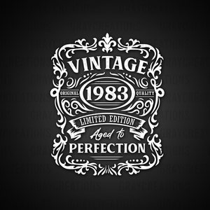 40th Birthday Svg | 40th Birthday Shirt | Vintage 1983 Svg | 1983 Aged to Perfection | Aged to ...