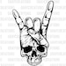 Rockers Skull Svg/ Rock N Roll Hand Sign Svg / Skull Rocker - Etsy