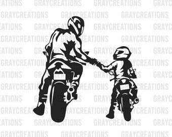 Dad and Son Motorcycle - Etsy