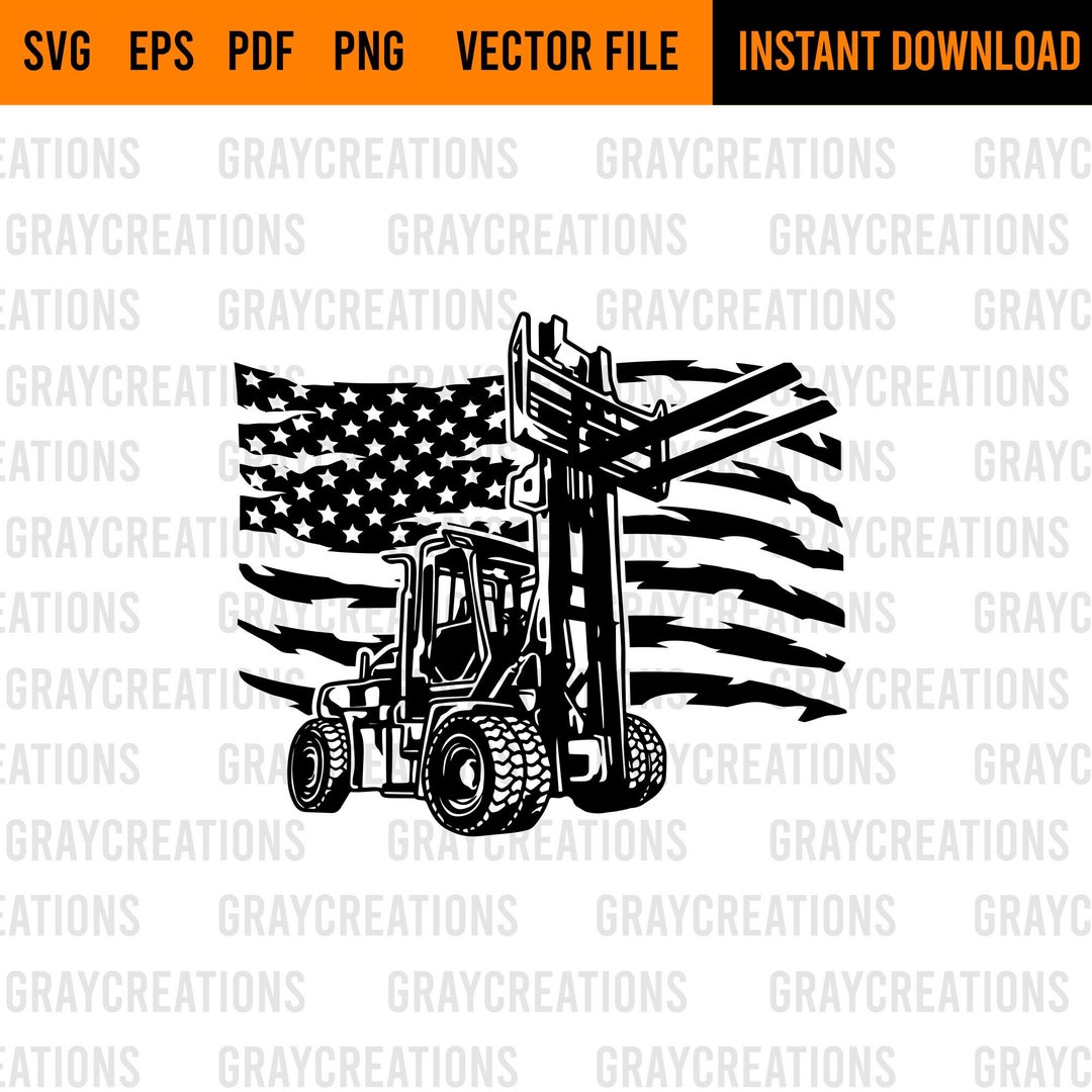 Us Forklift SVG | Fork Lift SVG | Industrial Truck SVG | Forklift ...