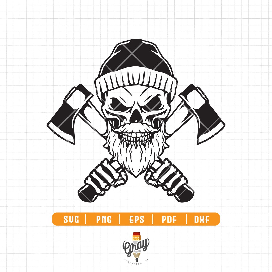 Lumberjack Skull Svg ,lumberjack Axe Svg, , Crossed Axe, Lumberjack ...