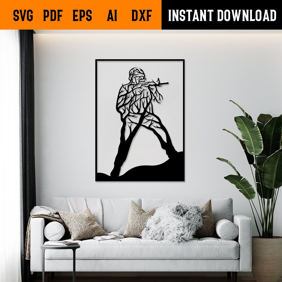 Soldier Wall Art Svg,dxf, EPS,AI and PDF Files.plasma Cut File,wall Art ...