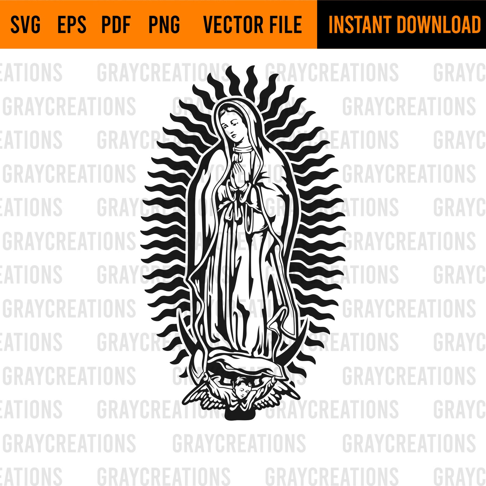 Virgin Mary Svg/ Mama Mary Svg/ Our Lady of Guadalupe 2 Svg | Etsy Israel