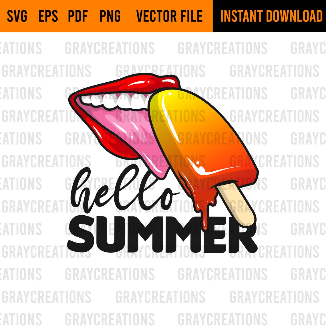 Sexy lips licking popsicle svg / hello summer svg / dripping | Etsy
