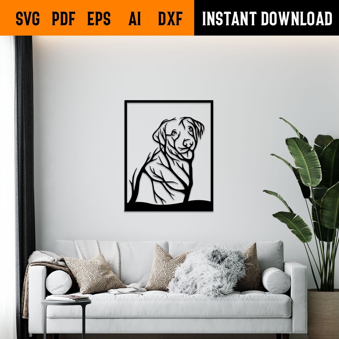 Labrador Retriever Wall Art Svg,dxf, EPS,AI and PDF Files.plasma Cut ...
