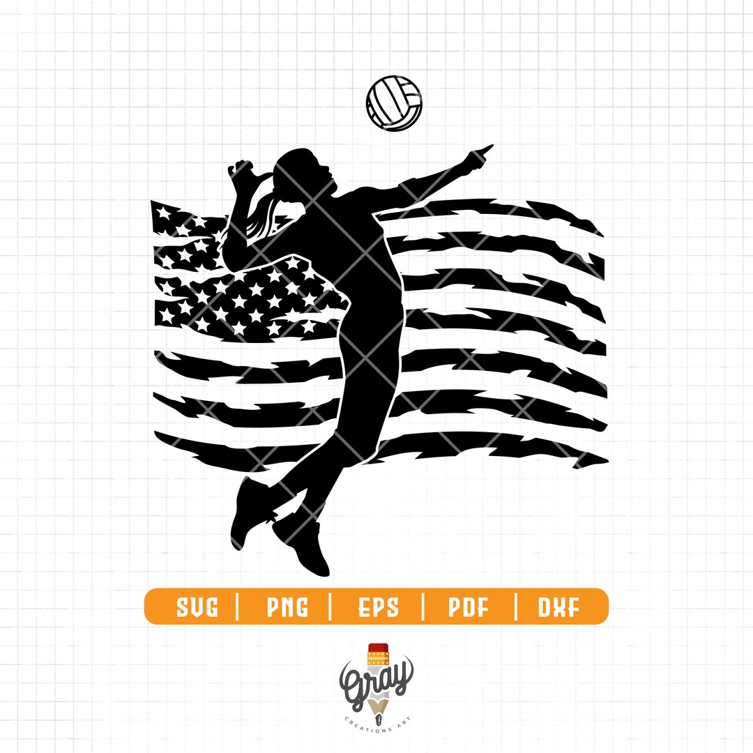 Us Volleyball Svg , Volleyball Spike Svg , Volleyball Spiking ...
