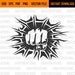 Hand Punch Wall Cracks Svg /fist Punching Wall Breaks Svg /power Fist ...