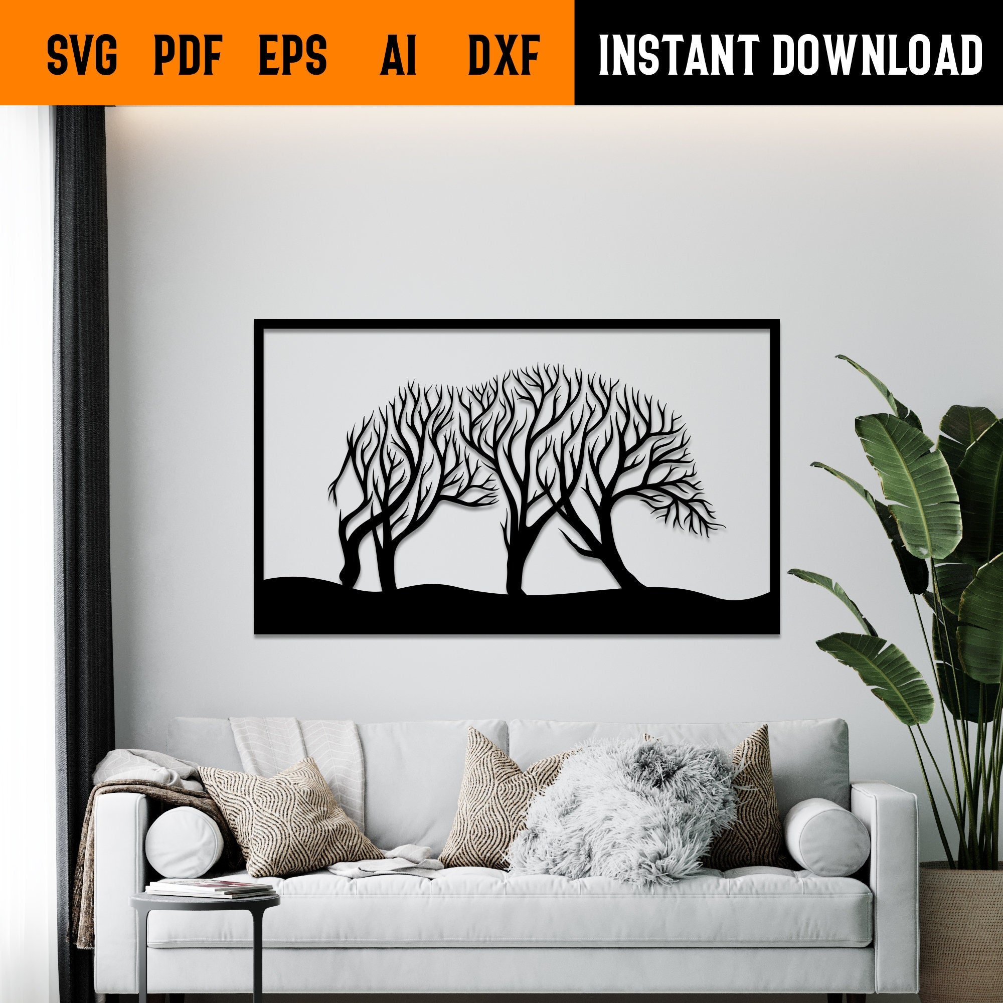 Wild Boar Wall Art Svg,dxf, EPS,AI and PDF Files.plasma Cut File,wall ...