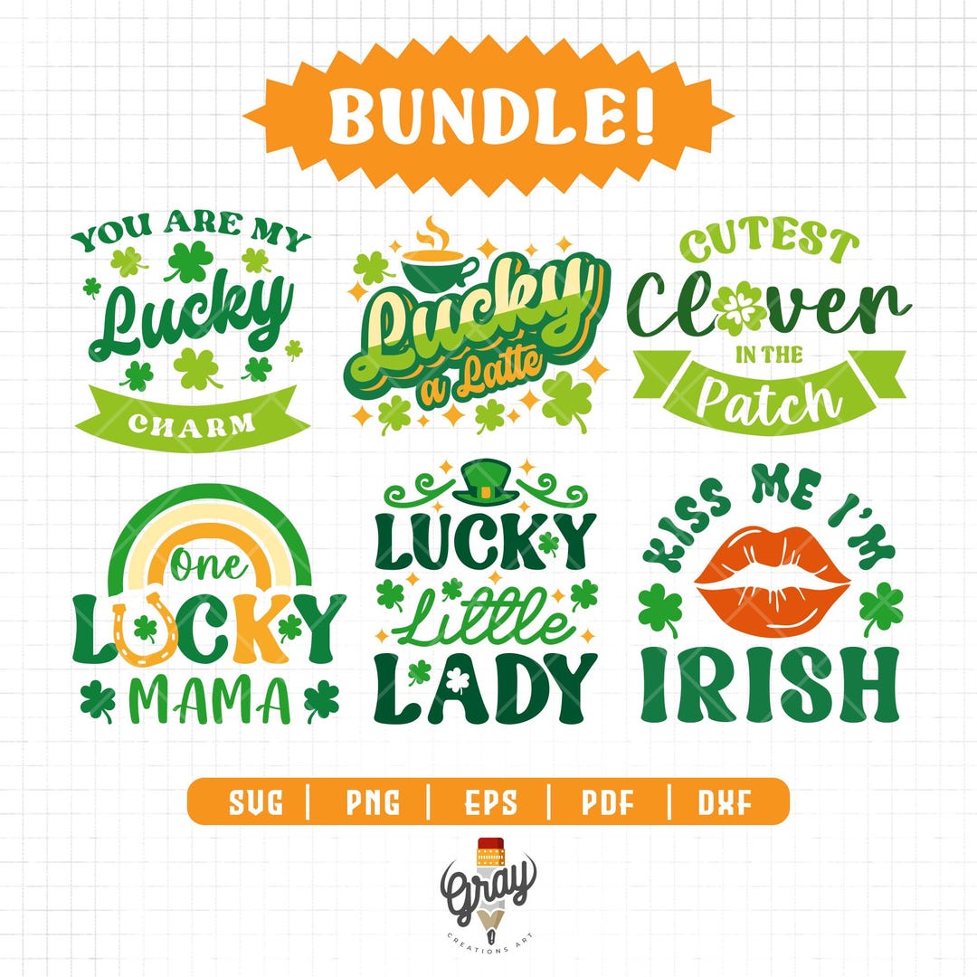 St Patricks Day Svg Bundle, Irish Svg, Shamrock Svg, Lucky Shirt Svg ...